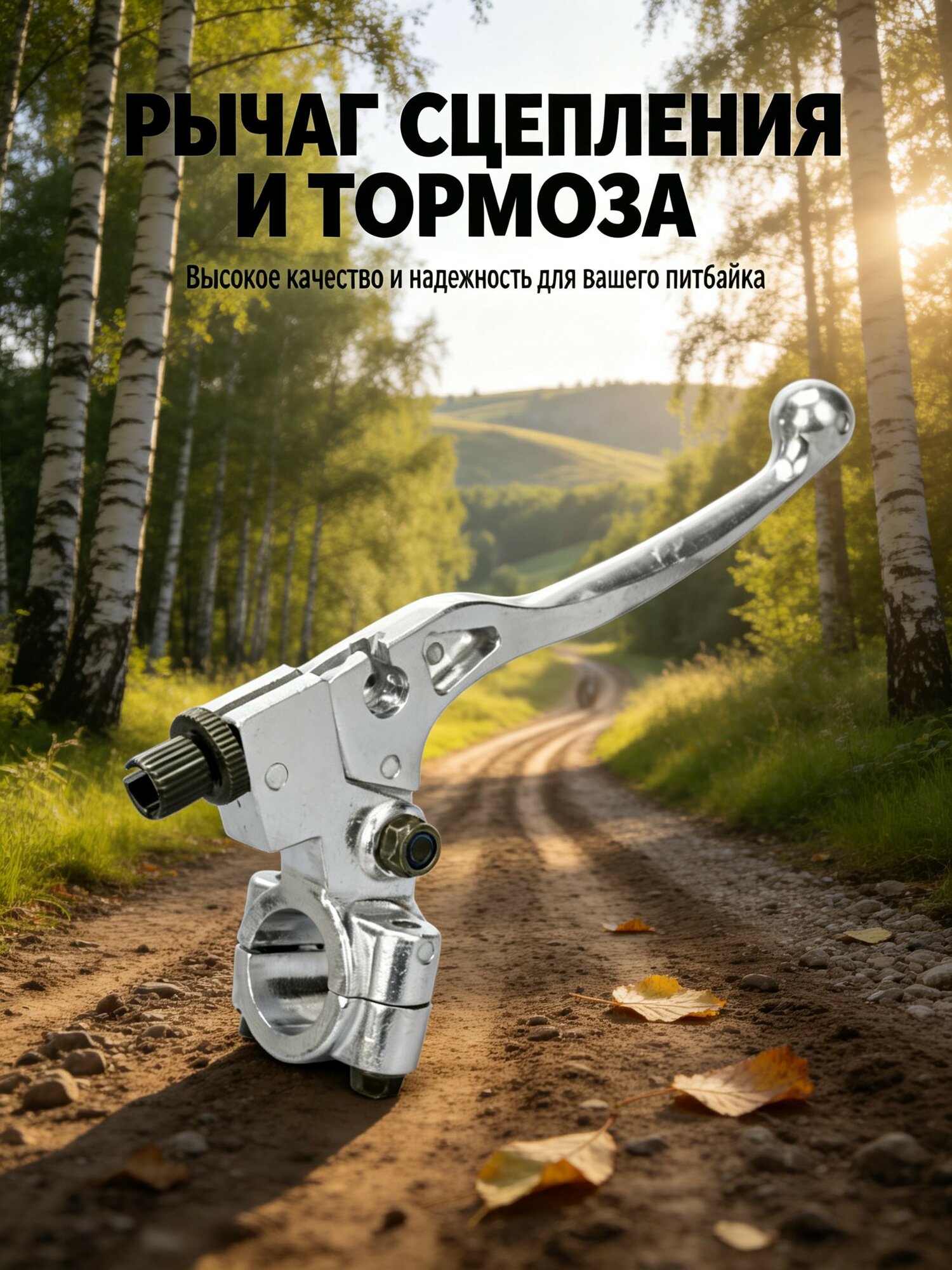 Левый рычаг сцепления и тормоза для питбайка, 7/8' 22 мм алюминиевый сплав с хромированным покрытием для 50-125CC, серебристый