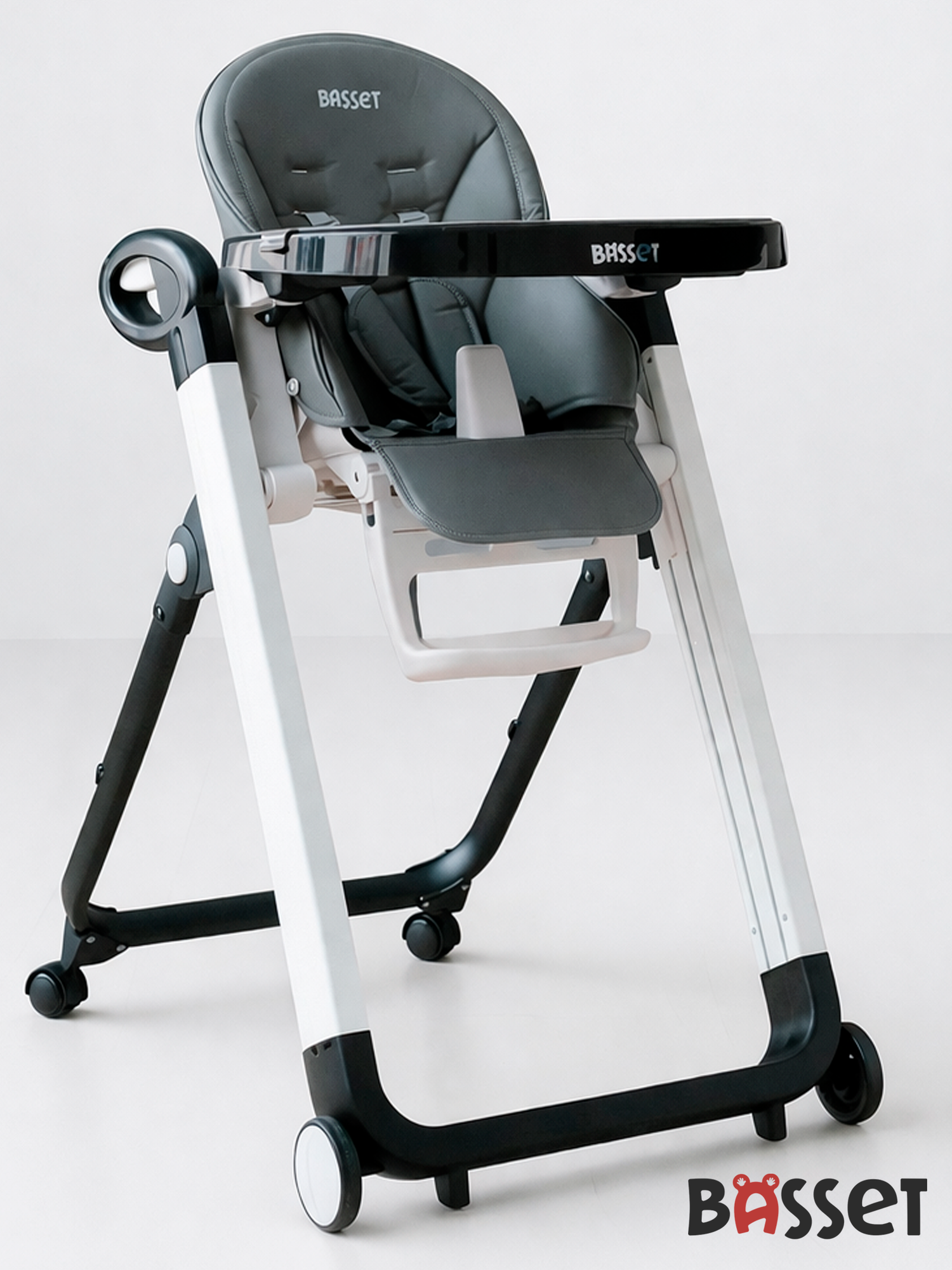 Стульчик для кормления BASSET B2 dark grey
