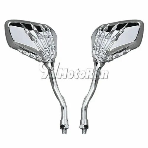 Мото зеркала скелет серебряные Suzuki Boulevard
