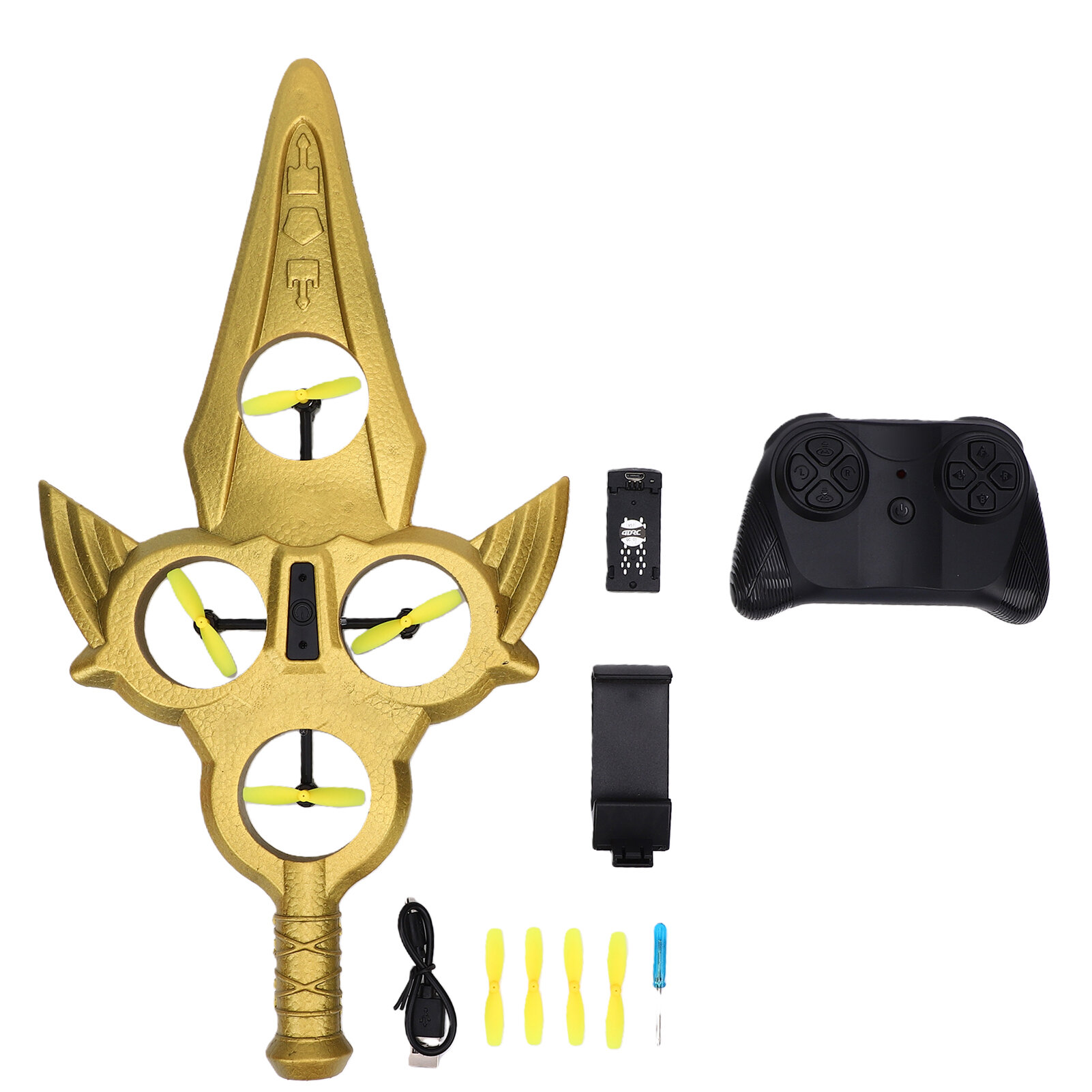 Пенопластовый Радиоуправляемый Самолет 2.4G EPP с Одной Клавишей Взлета Посадки 3 Скоростных Режима Переворачивания Наведения Фото Видео Gold