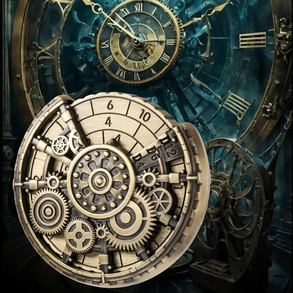 STEAMPUNK-стиль фингер-спиннер с шестерёнками, бронзовый, металлический