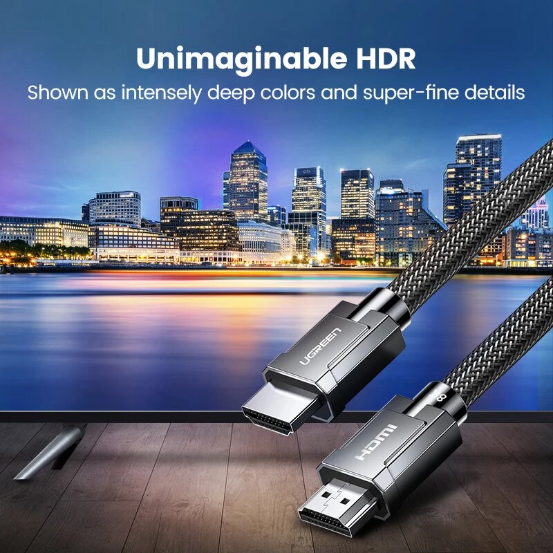 UGREEN HDMI 2.1 кабель 8K/60Hz, 1m, черный — фото 1