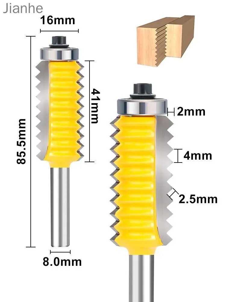 Фреза микрошиповая для сращивания древесины BALUGAEA, 8х16х41х85,5 мм