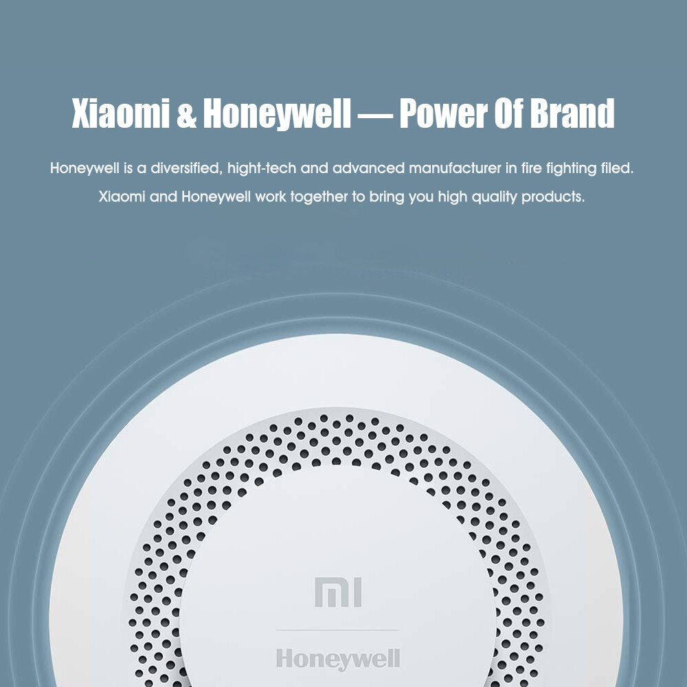 Детектор дыма Xiaomi с датчиком Honeywell, пожарная сигнализация, управление через приложение Mi Home, требует BT шлюза