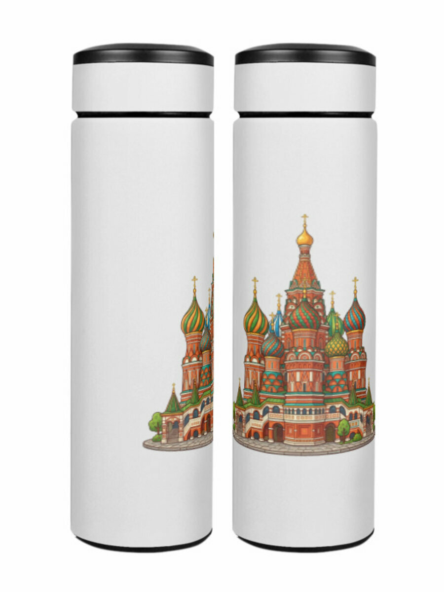 Термос «Храм Василия блаженного» (белый)