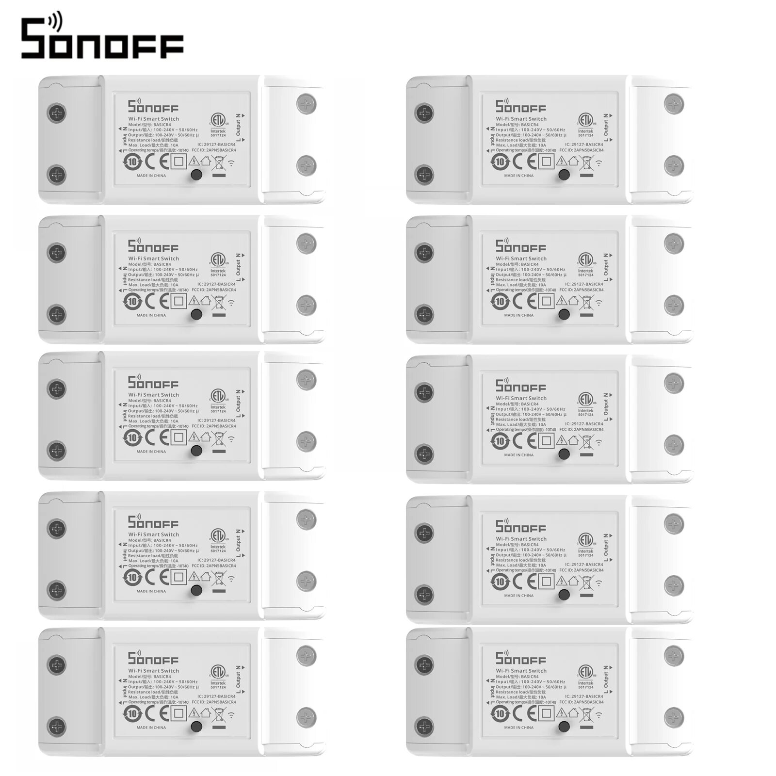 SONOFF Basic R4 Wi-Fi реле, комплект 10шт