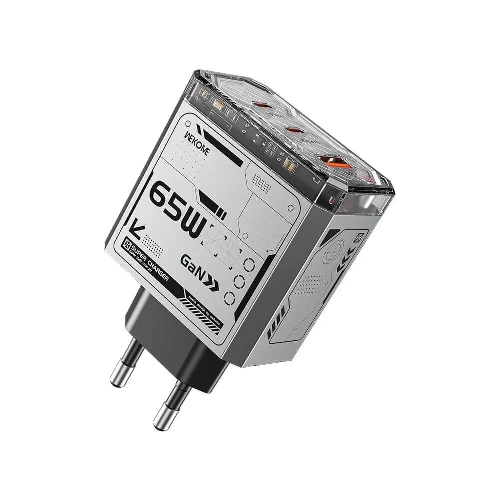 Зарядное устройство GaN 65W WEKOM WP-U06 C+C+A EU