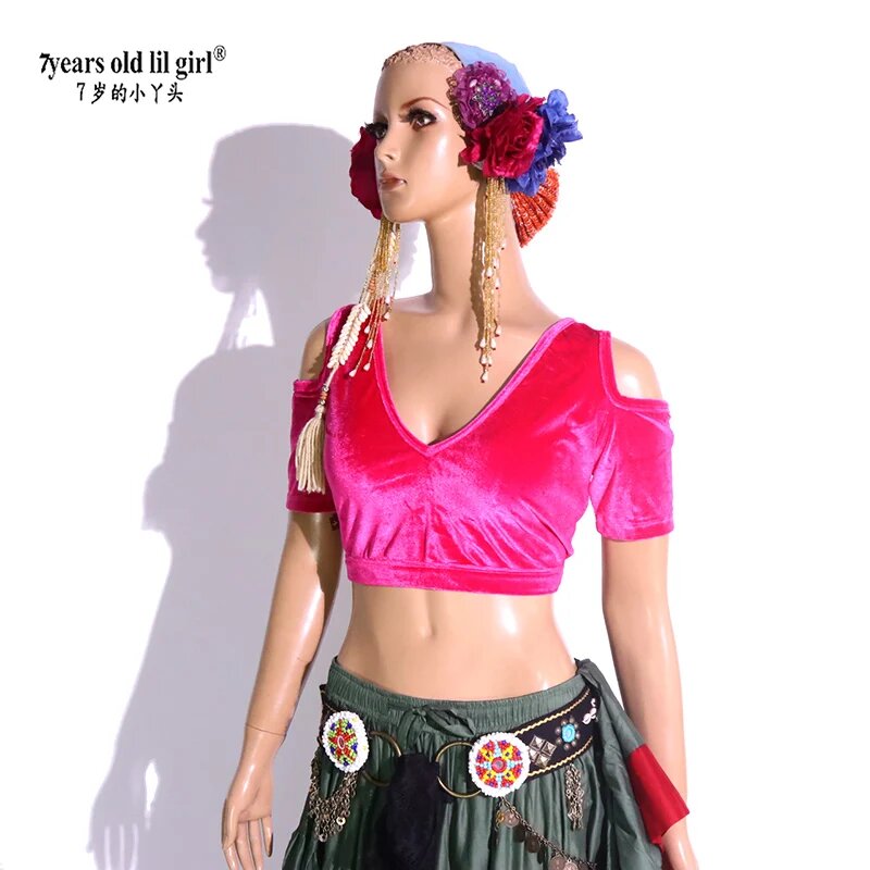Топ Tribal из бархата CJJ59 для танца живота