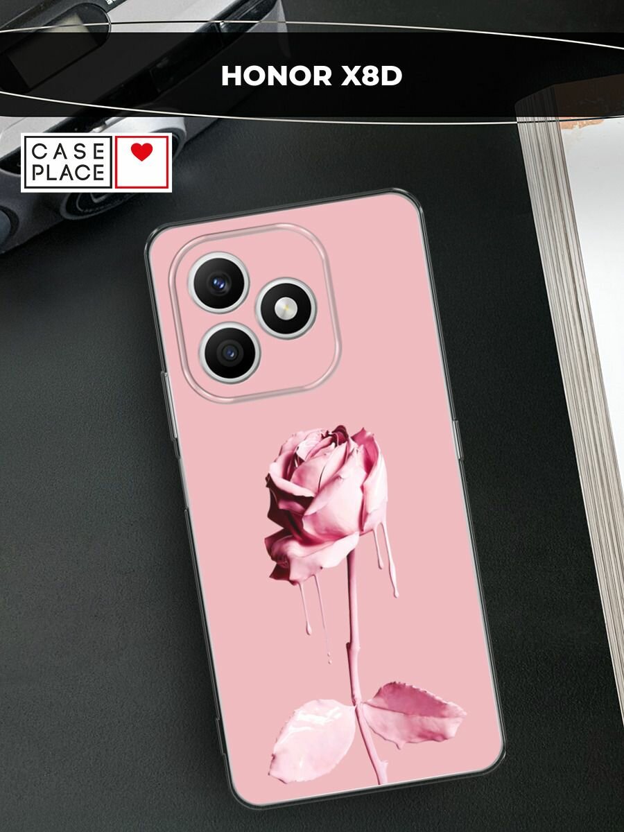 Силиконовый чехол на Honor X8d / Хонор X8d с принтом Роза в краске