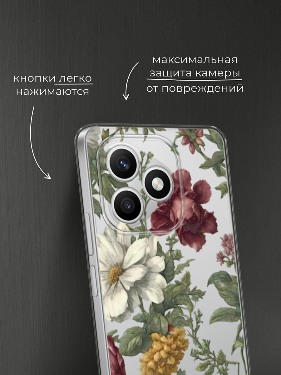 Силиконовый чехол на Honor X8d / Хонор X8d с принтом Акварельные цветы 2 — фото 1
