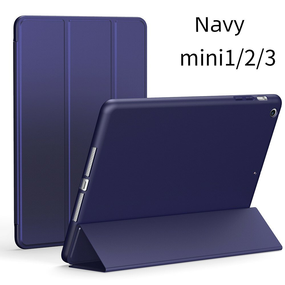 Мягкий чехол для iPad mini 1-2-3, темно-синий, силиконовый, ударопрочный, тонкий дизайн, совместимость с моделями
