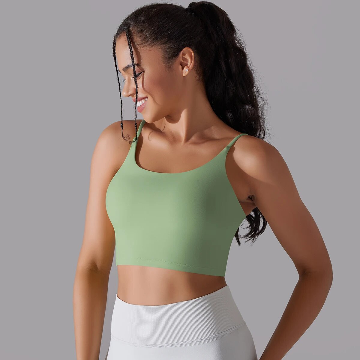 Спортивный топ для йоги Hamidou Sage Green