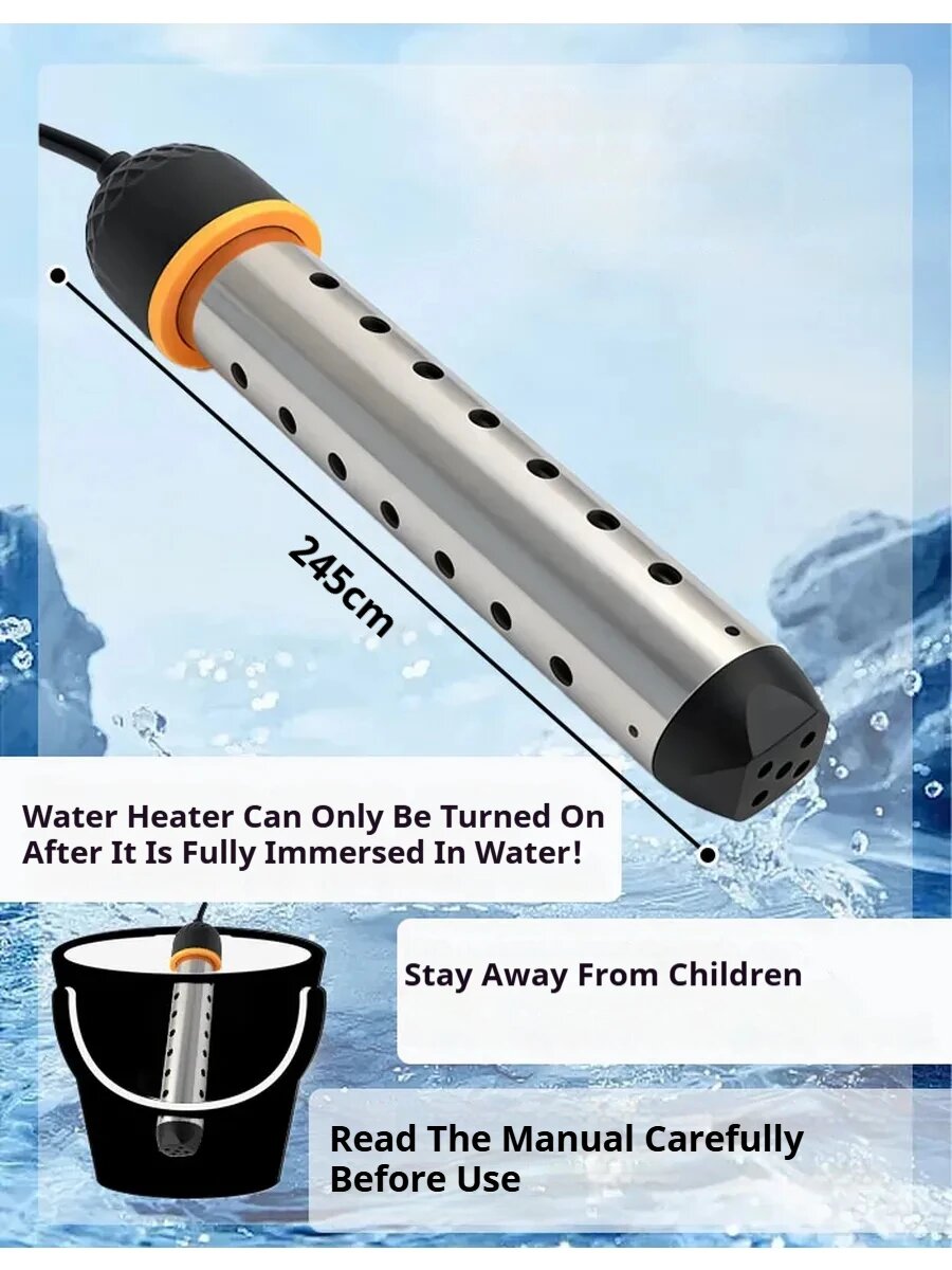 Портативный водонагреватель 1300W EU, черный