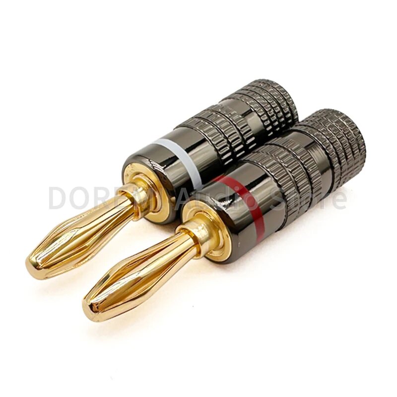 Банановые разъемы 4 мм, золотые, с винтом 4PCS, A
