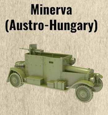 Minerva. Austro Hungary armoured car. Масштабная модель 1:72.