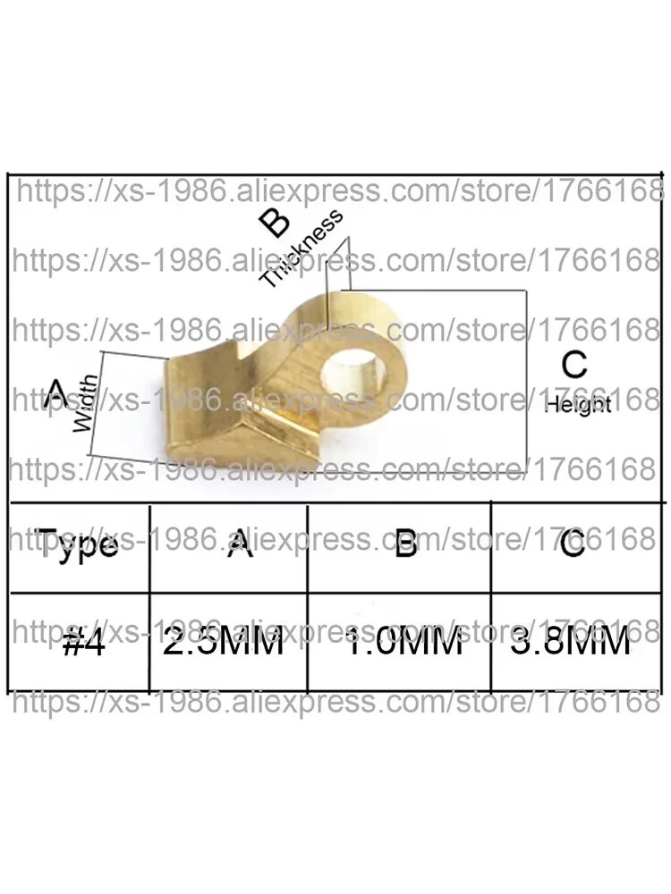Шарниры для очков XINSHUO 2.5x1.0x3.8mm