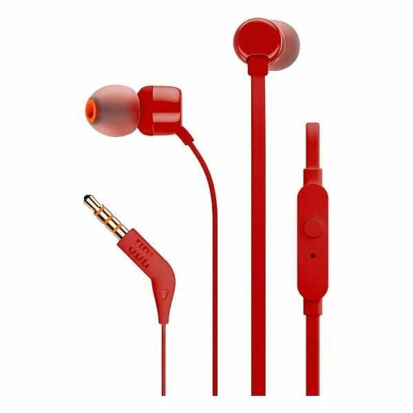 Наушники-вкладыши JBL T110 красный