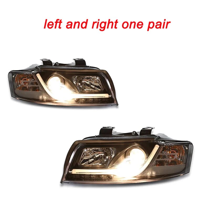 LED-фары для автомобиля Audi A4 B6 01-04 в новом стиле с полным светодиодным дневным ходовым светом, динамическим сигналом, биксеноновым лучом и сборкой фары