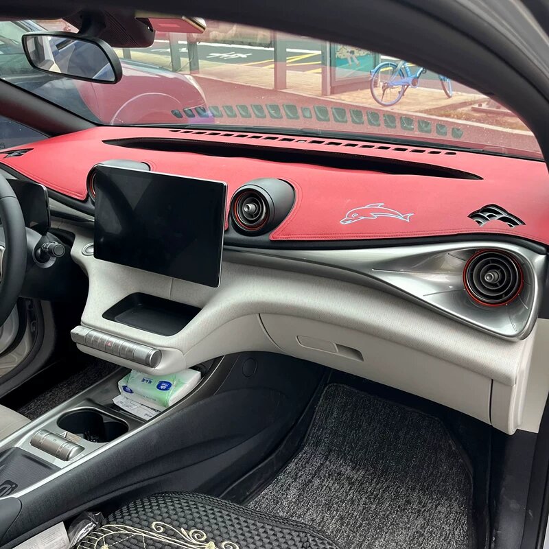 Декор приборной панели BYD Dolphin с вишневой вышивкой, совместим с моделями 2023 года, высококачественный