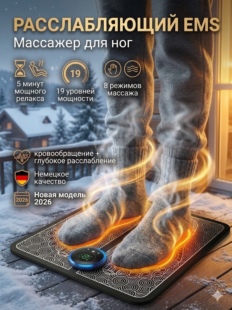 Тренажёр-миостимулятор EMS Foot Massager для стоп, массажер для ног