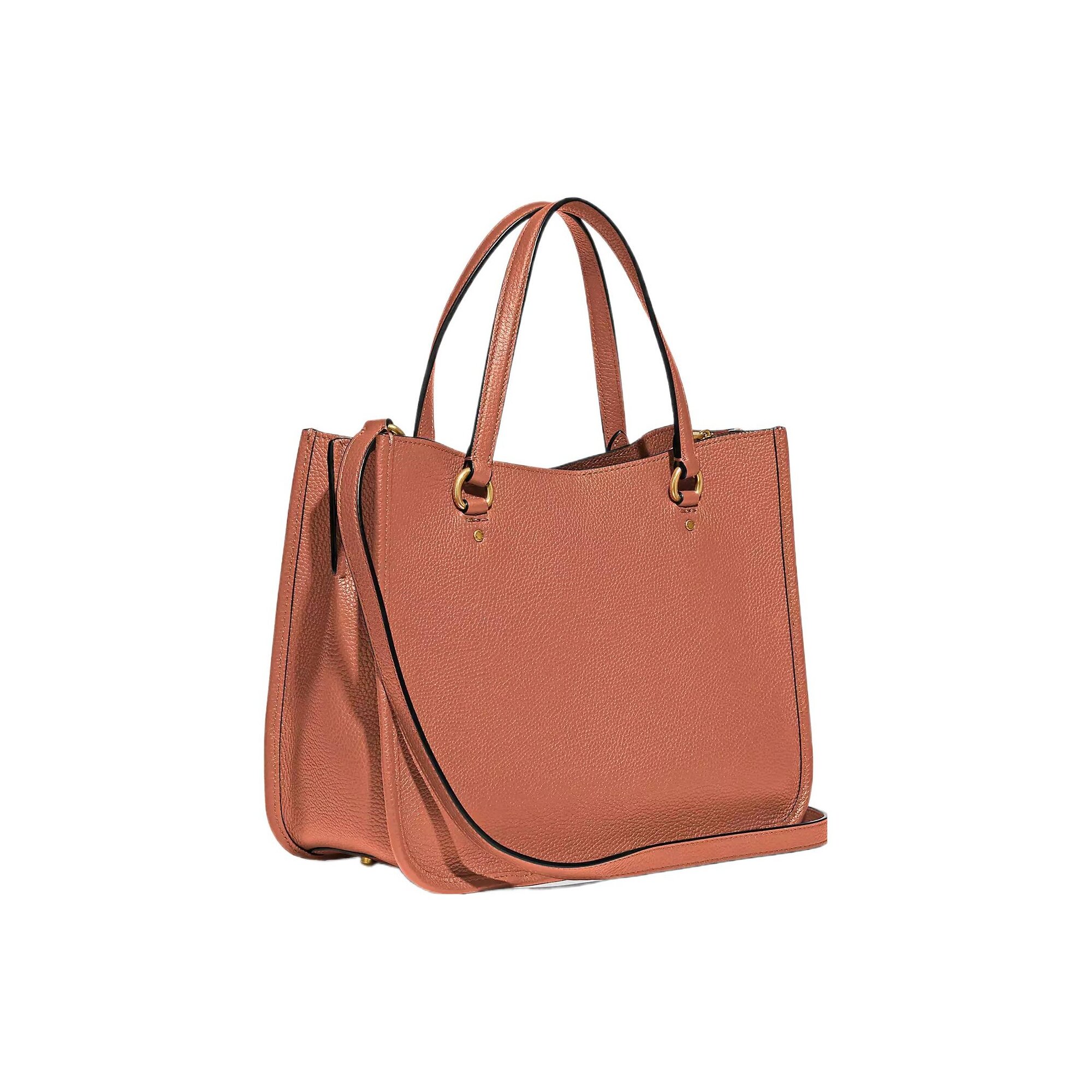 Сумка Coach, фактура стеганая, оранжево-красный — фото 1