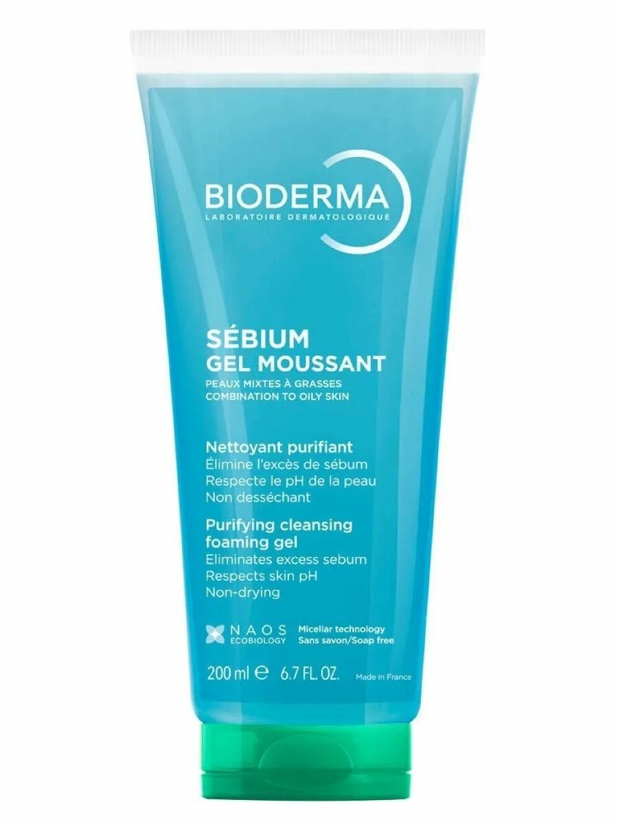 Биодерма Себиум (Bioderma Sebium) Гель пенящийся очищающий, 200 мл