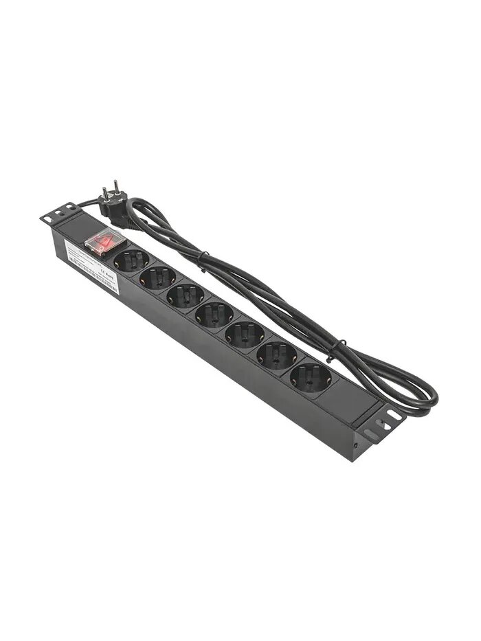 Блок розеток EKF TRC-HPD-LS-16A-7SH-2MSH 7 розеток, Пластик,
