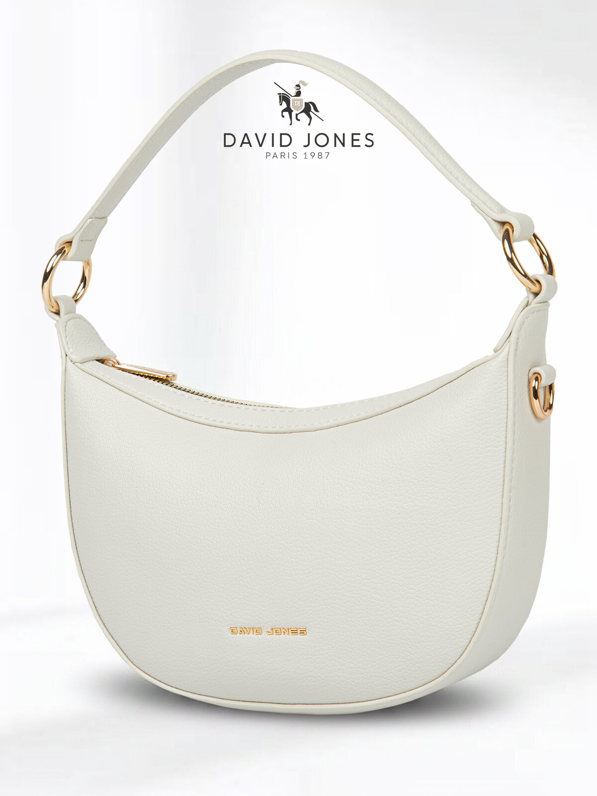Сумка кросс-боди DAVID JONES, фактура гладкая, бежевый, белый — фото 1