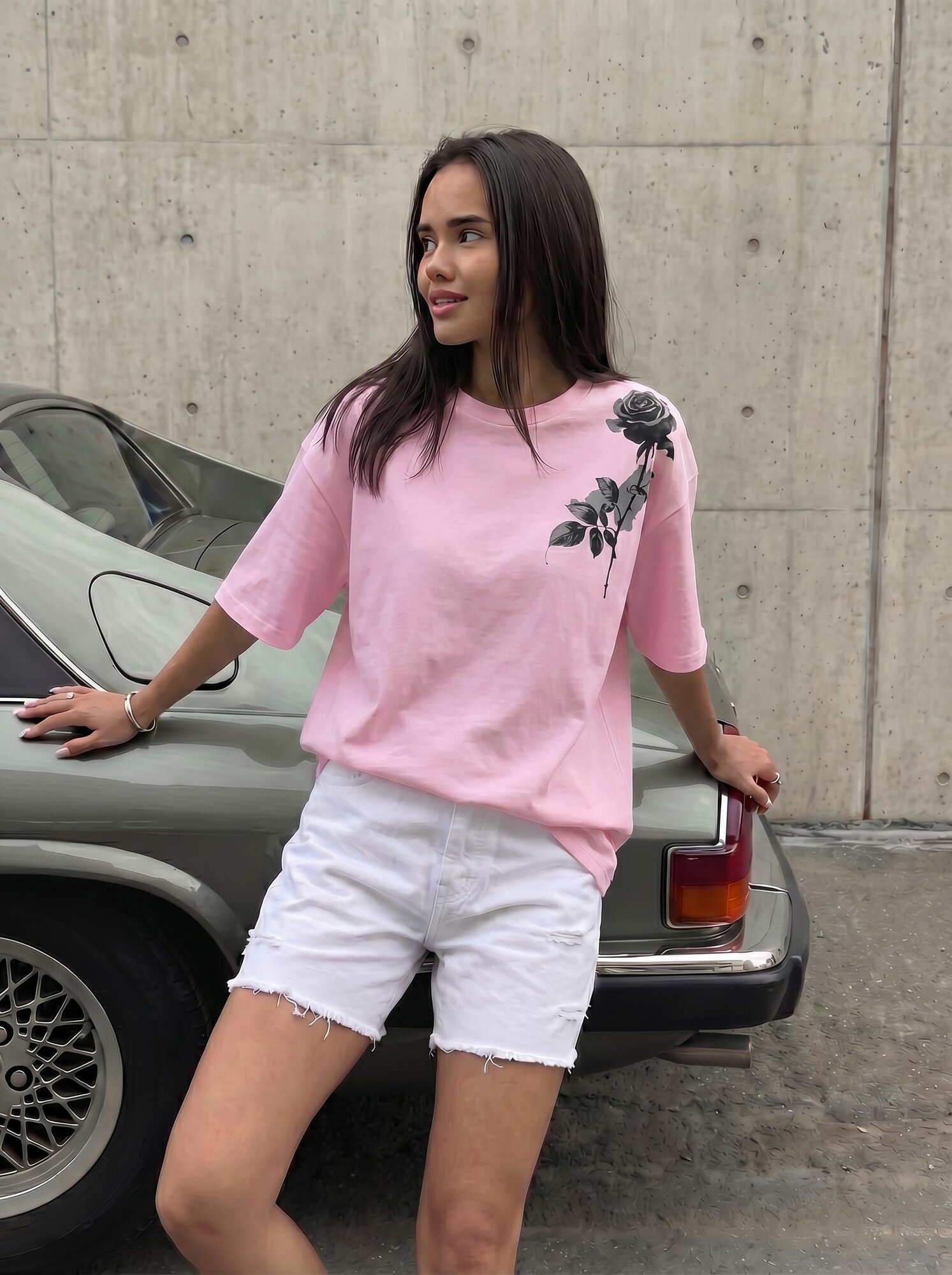 Футболка Little Secret хлопок, размер One Size, пудровый — фото 1