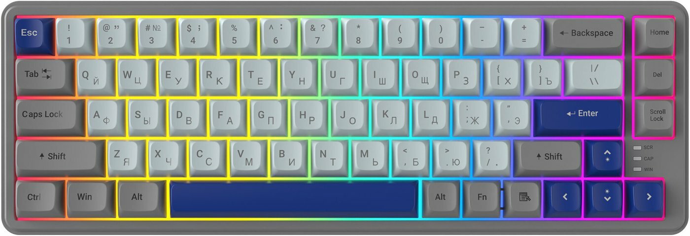 Клавиатура RITMIX механическая RKB-568BL синая голубой-серый