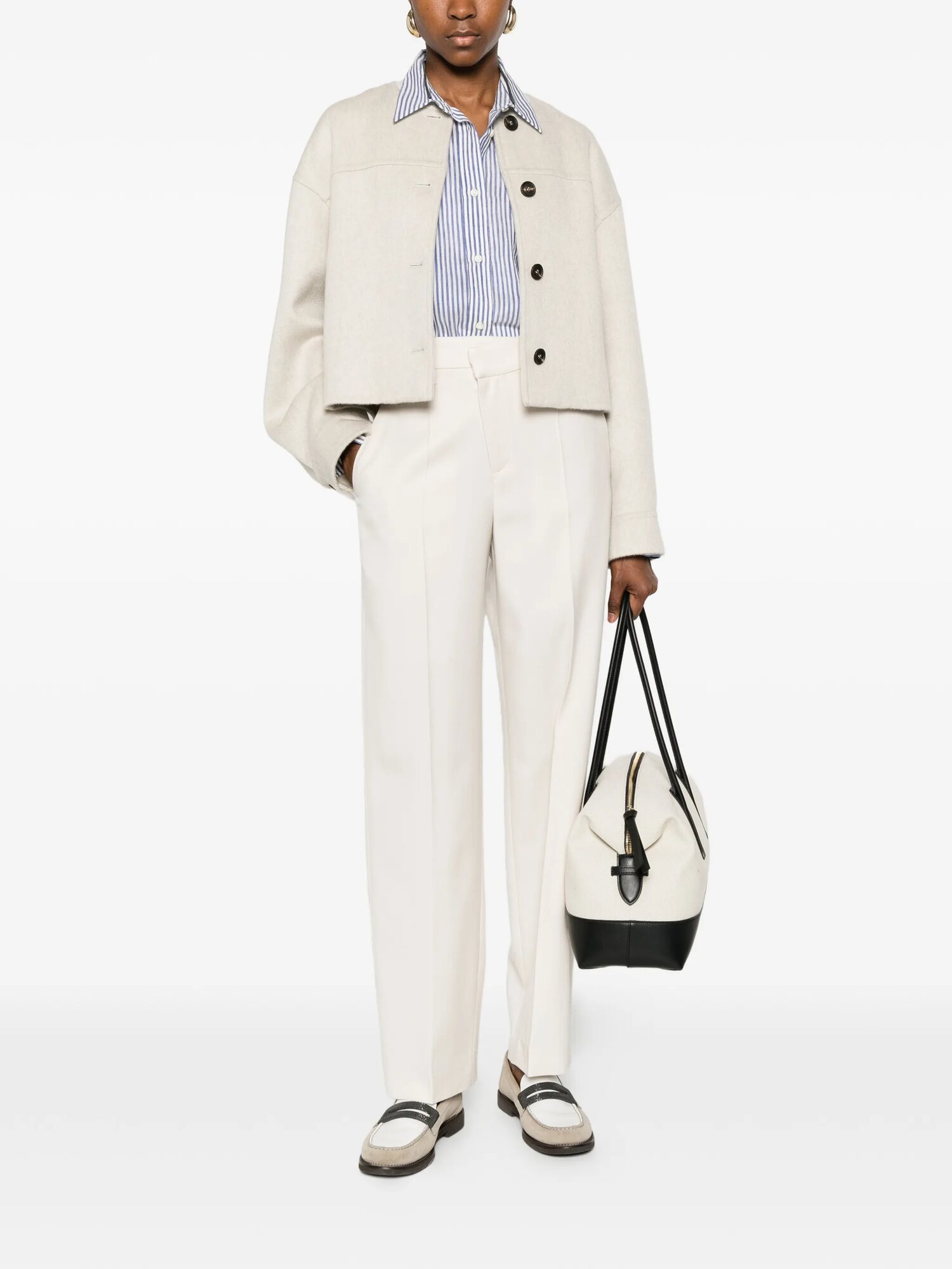 Брюки BRUNELLO CUCINELLI Straight-leg trousers, размер 44, разноцветный — фото 1