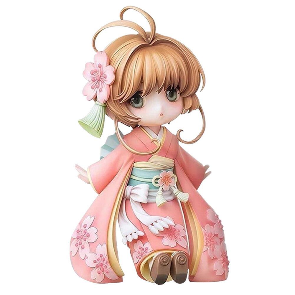 Фигурка Сакура собирательница карт Сакура Киномото / Cardcaptor Sakura Sakura Kinomoto figure 9 см, Cute kimono style Q version Loli girl , Подарки для болельщиков 1 шт, игрушки, Настольные украшения