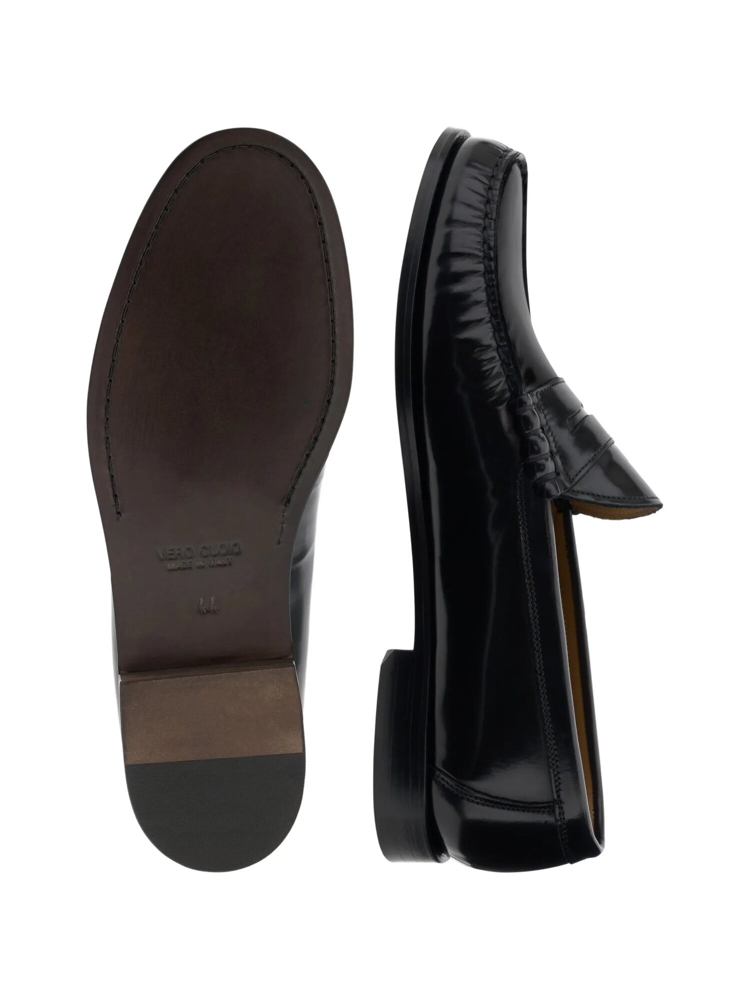 Лоферы Boggi Milano Brushed-leather loafers, размер 40, black/black — фото 1