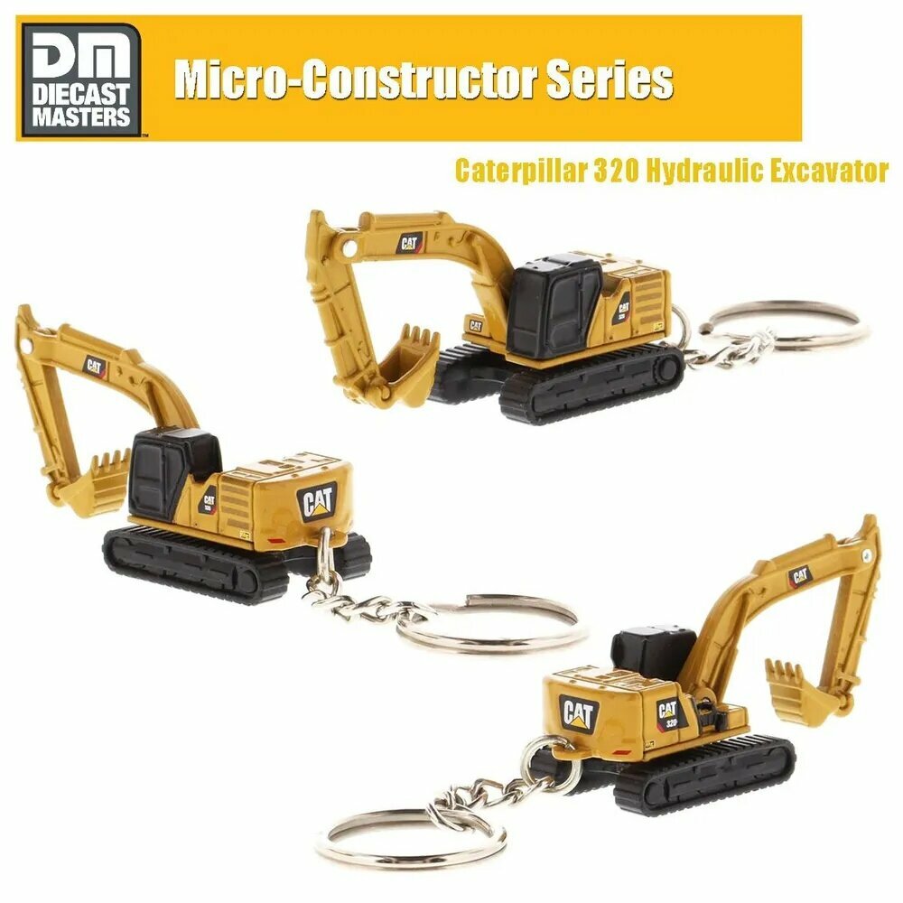1:160 Металлическая мини-модель экскаватора CAT 320 с брелоком популярный подарок и коллекционная игрушка (строительная техника, инженерная техника, для детей)
