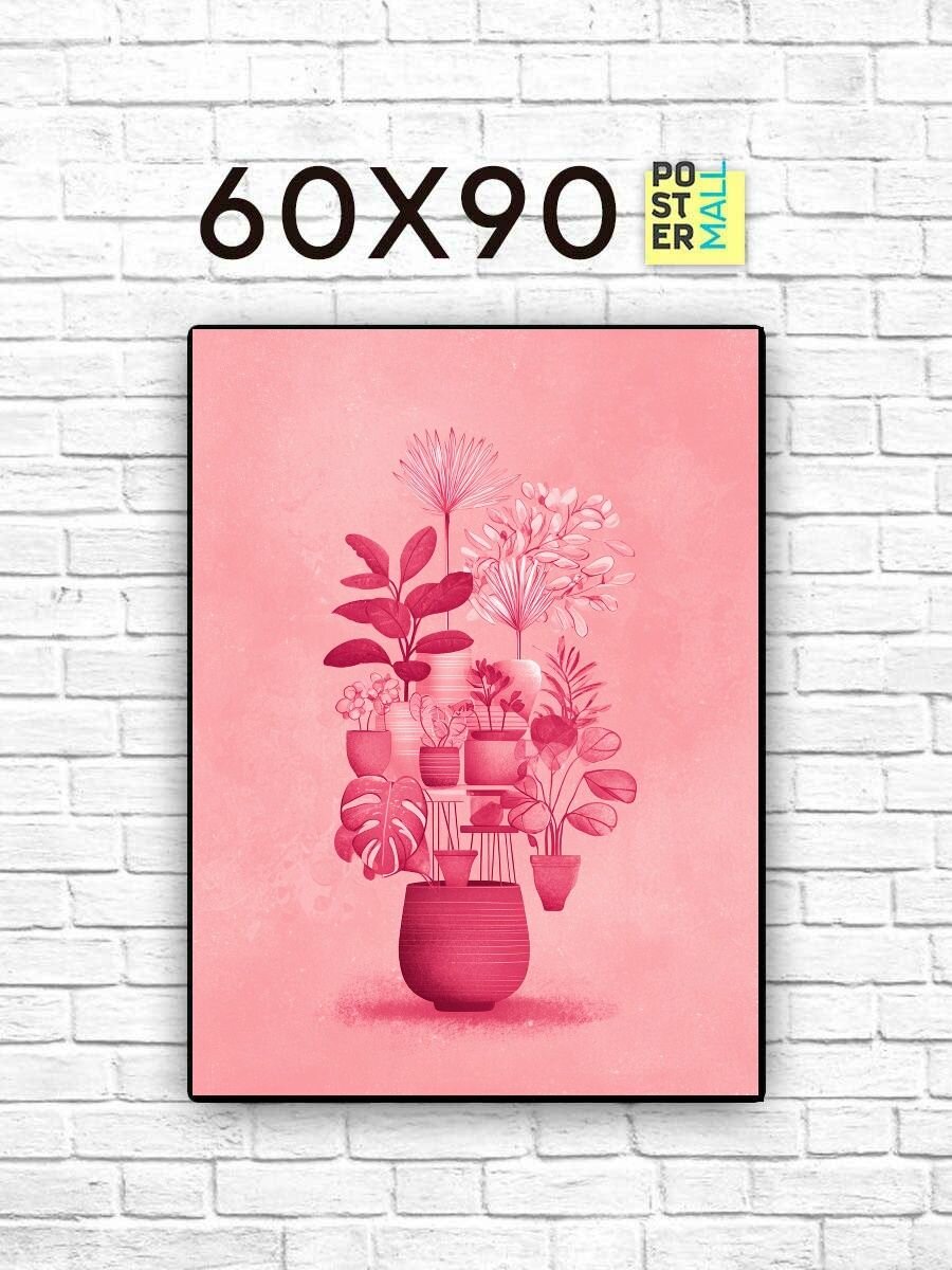 Розовый постер 60х90 см - Розовый 773