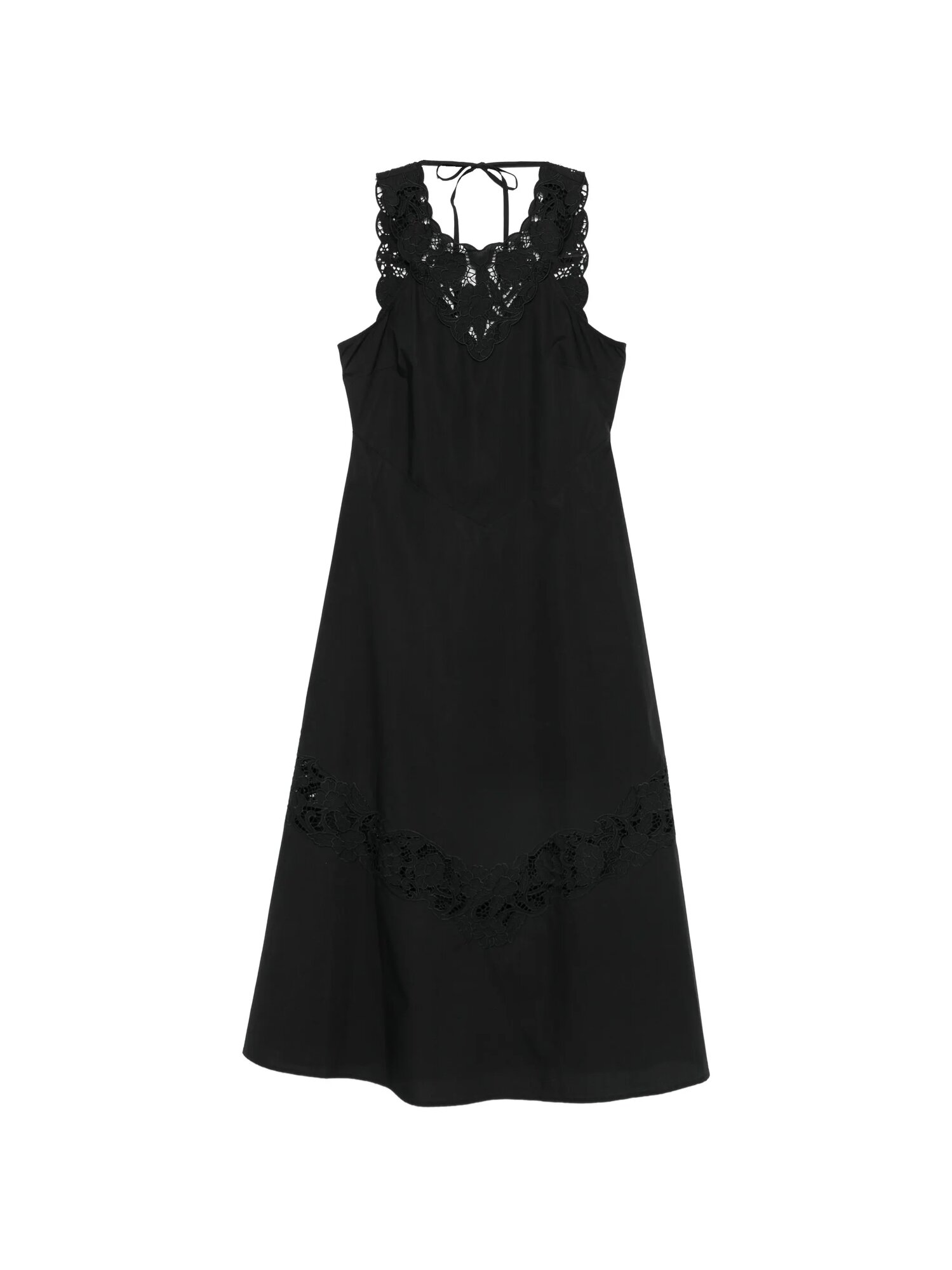 Платье Lace-detail crew neck midi dress