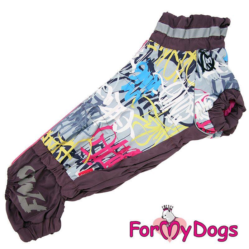 Дождевик для таксы ForMyDogs, для девочек, размер TС2 (длина спины 49 см, обхват груди до 55 см), фиолетовый