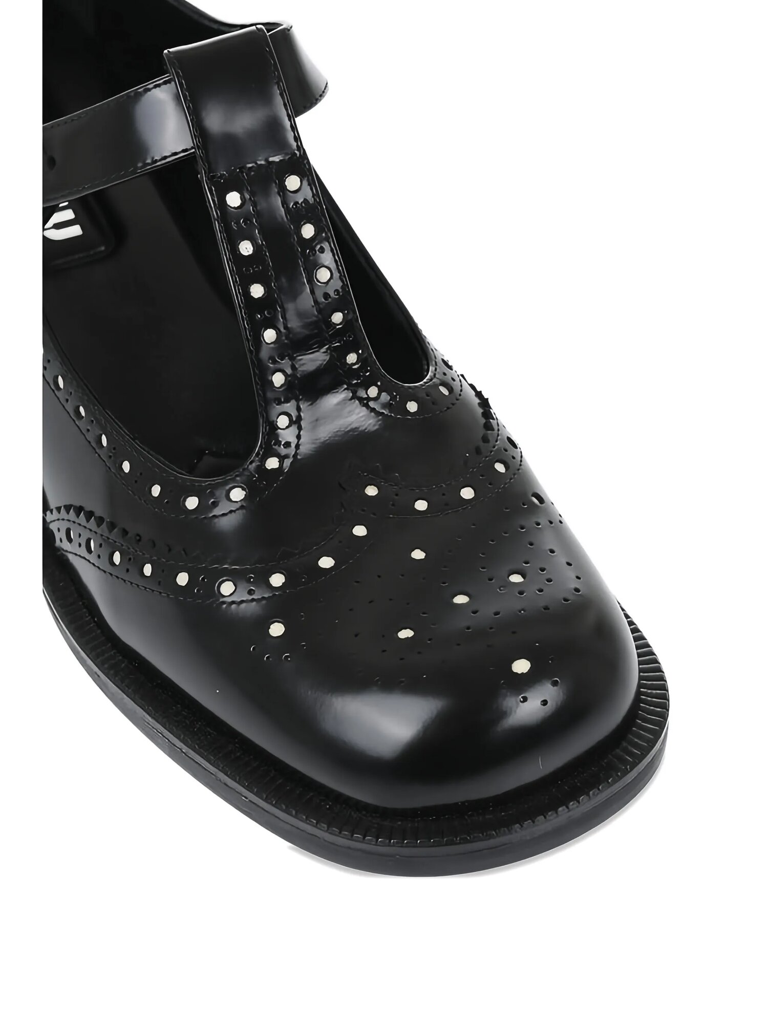 Туфли Miu Miu Mary Jane brogue pumps, размер 37,5, black/black — фото 1