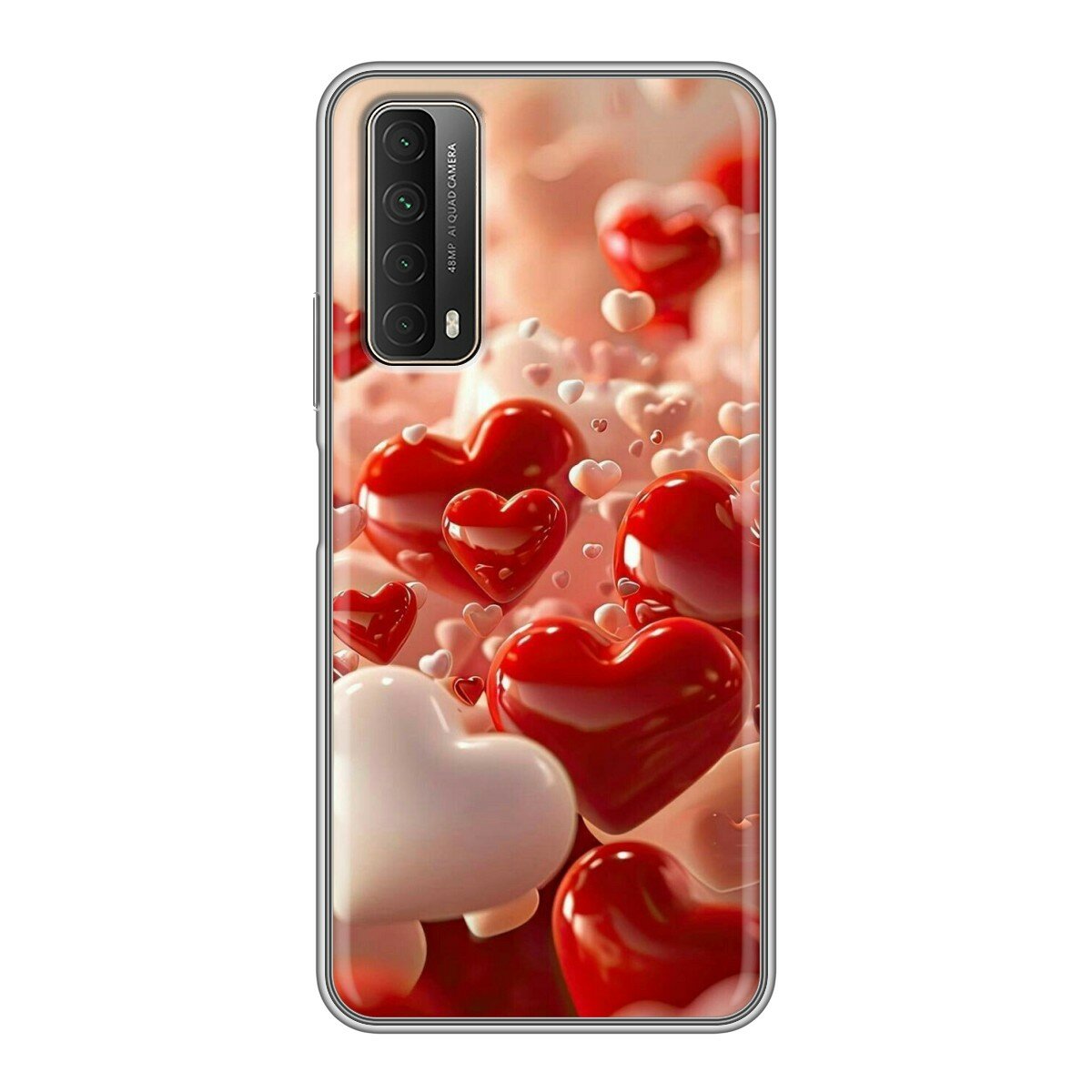 Чехол для Huawei P Smart (2021) с принтом для женщин с воздушными сердечками (Хуавей П Смарт 2021)