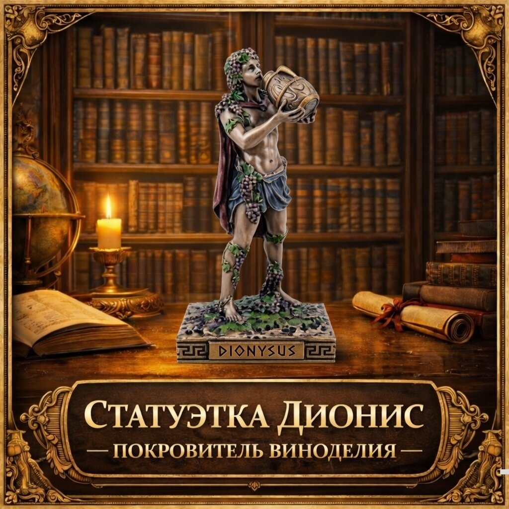 Статуэтка Veronese "Дионис", полистоун, подарочная упаковка, бронза