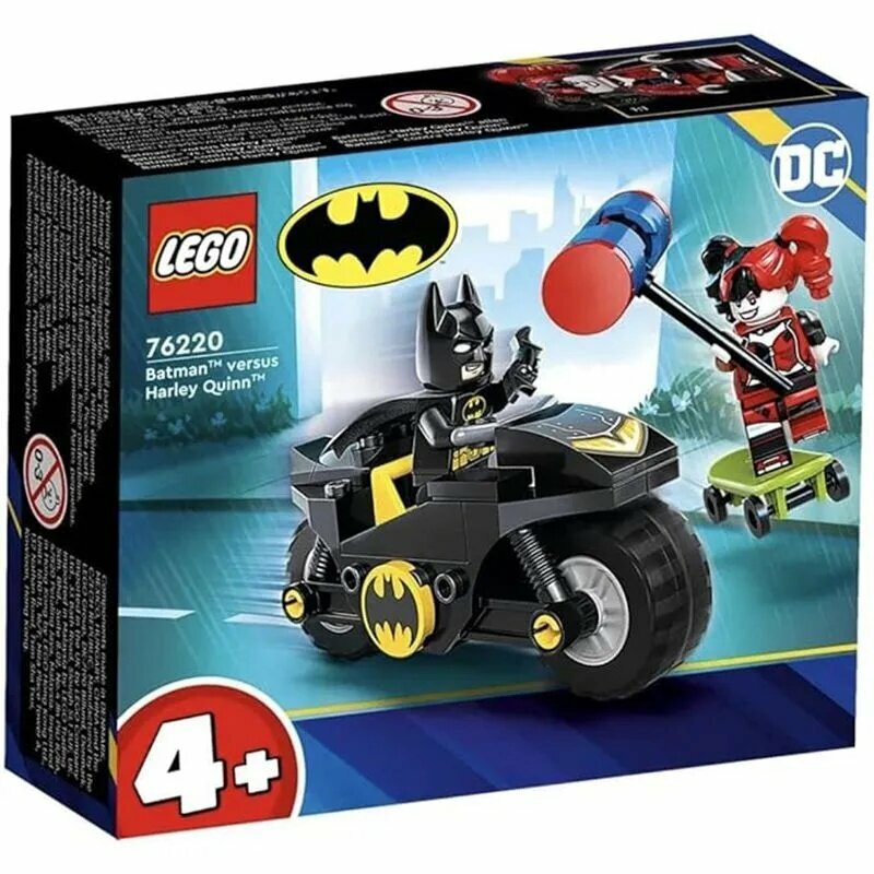 LEGO 76220 DC Batman Versus Harley Quinn / Набор фигурок супергероев со скейтбордом и игрушечным мотоциклом для детей, мальчиков и девочек в возрасте от 4 лет, лего Бэтмен