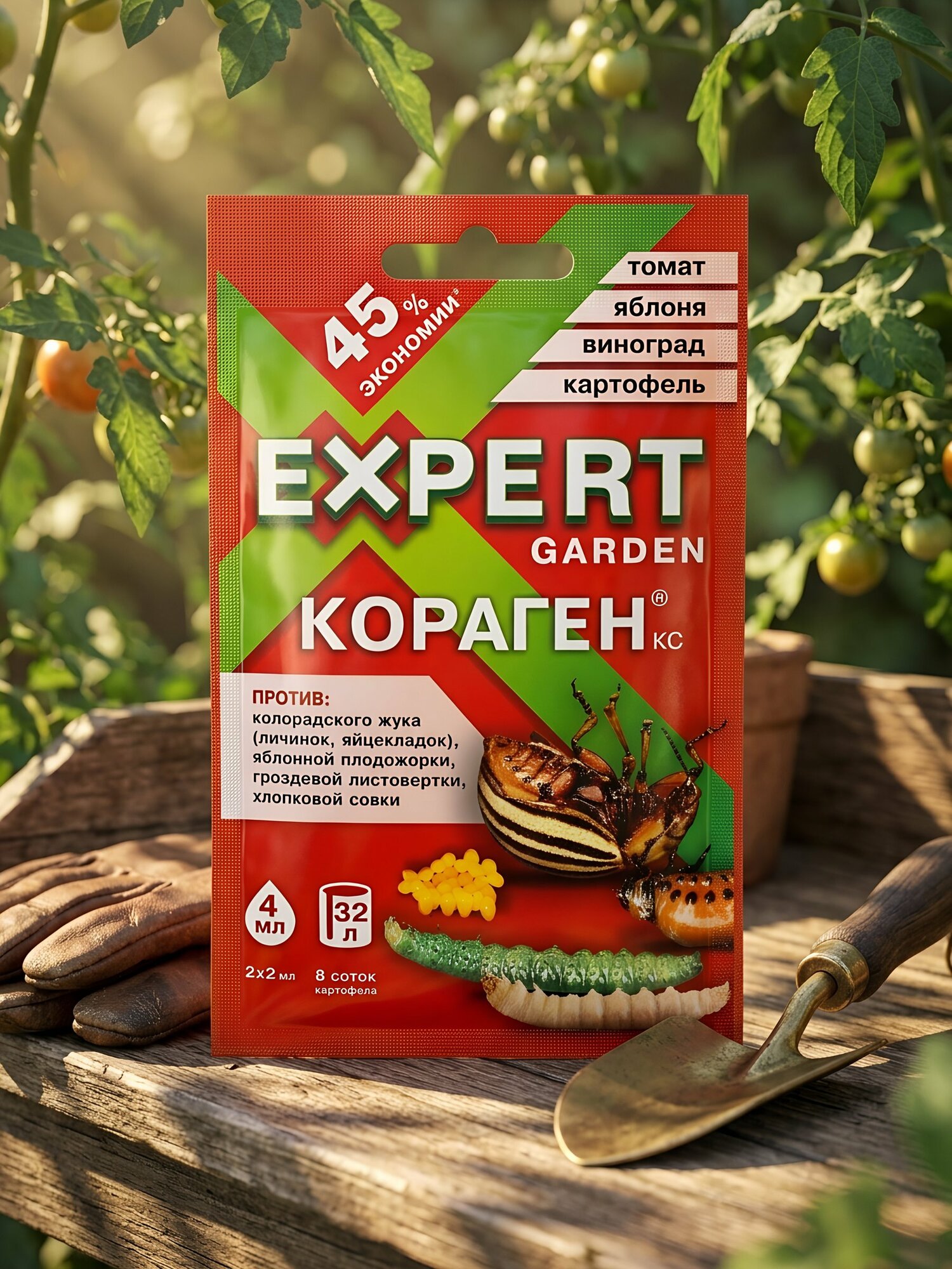 Инсектицид Кораген Expert Garden от колорадского жука, плодожорки и совки, 4 мл, концентрат для защиты сада и огорода