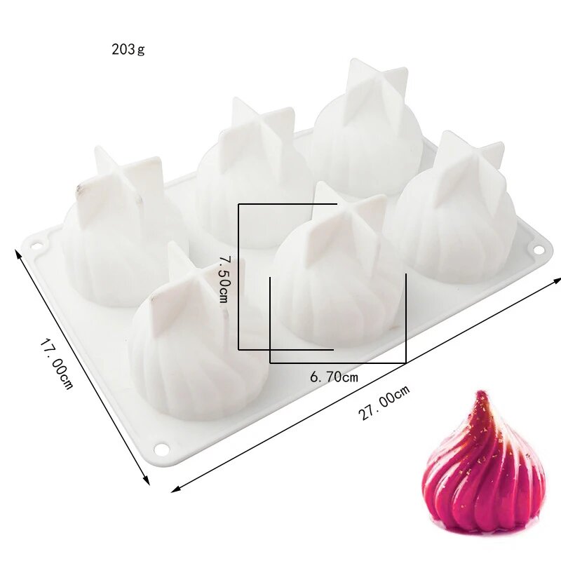 Силиконовые формы для выпечки 3D 6 Cavity Onion