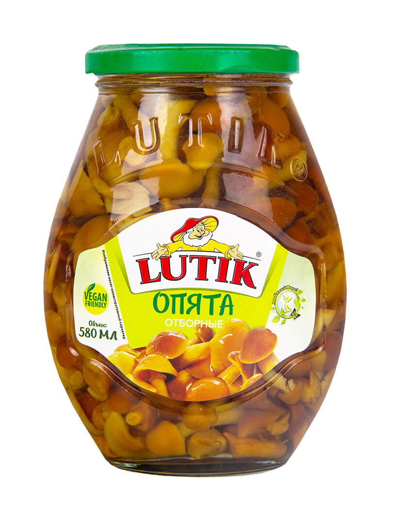 Опята Lutik отборные маринованные без добавления уксусной кислоты, 580 мл