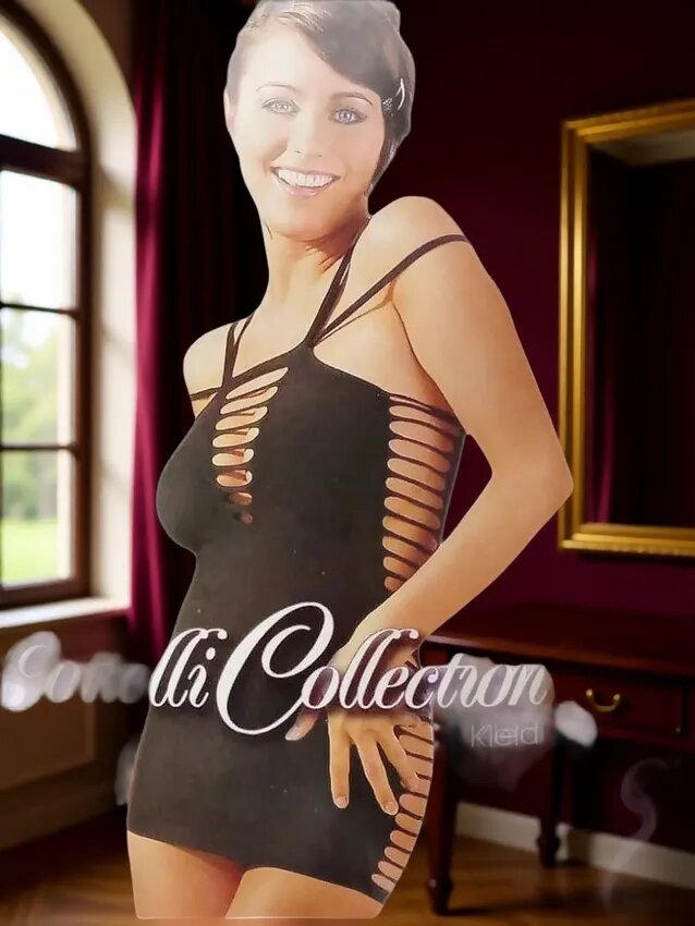 Платье из микрофибры с вырезами по бокам от Cottelli Collection, чёрный