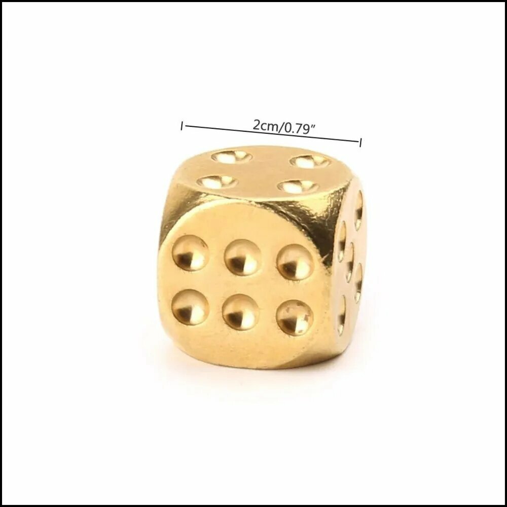 Игральные кости,20мм латунный кубик, 1 шт