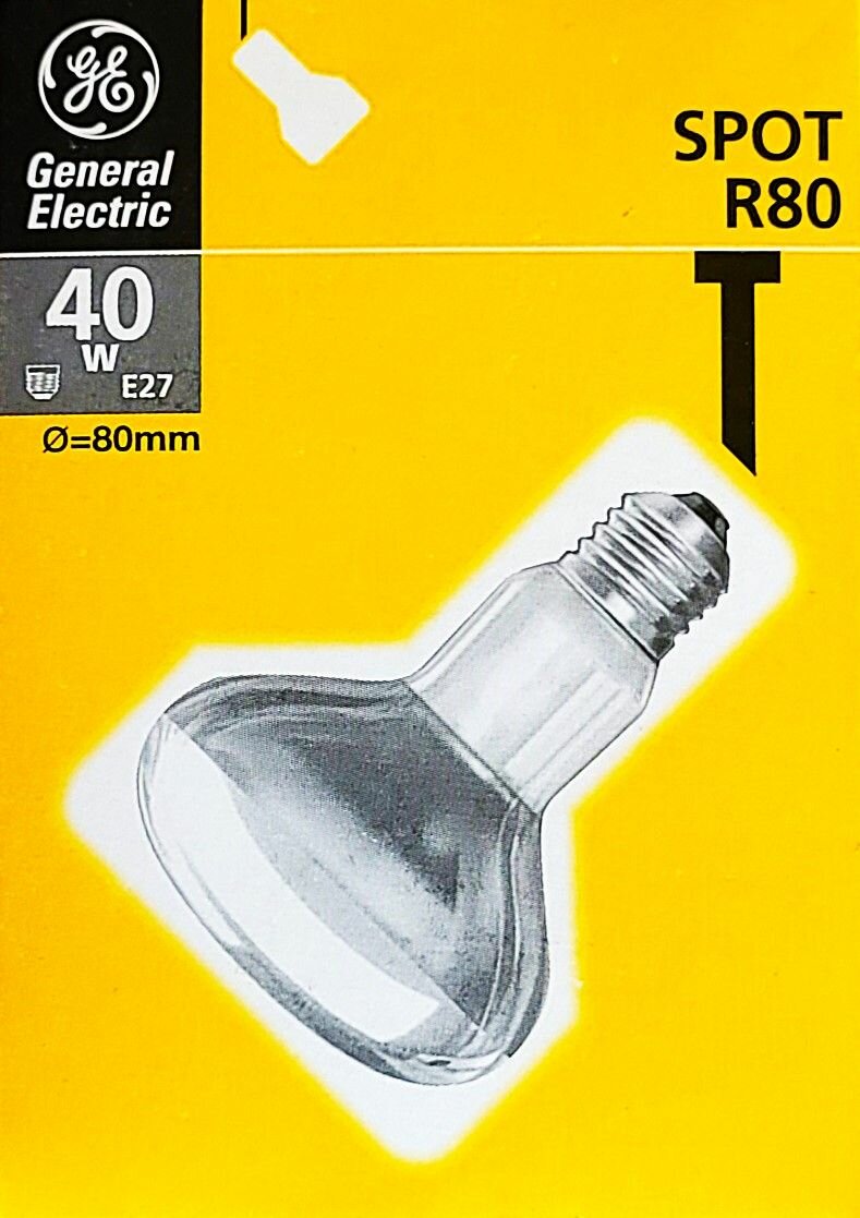 Лампа накаливания зеркальная R80 40ВТ цоколь E27 General Electric SPOT