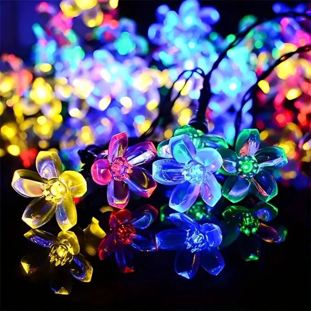 Солнечная гирлянда цветки сливы Colorful 6.5м 30LED