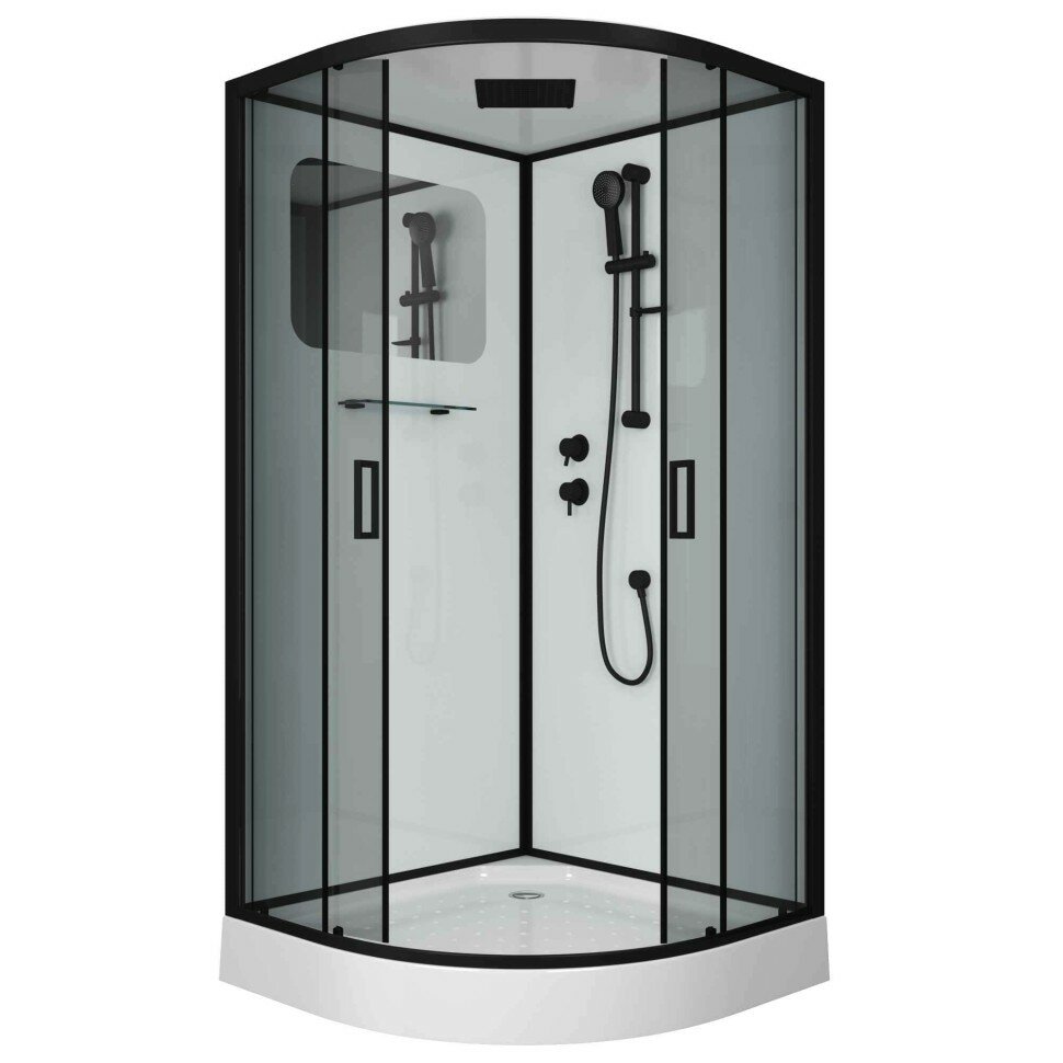 Душевая кабина Niagara Premium NG-6901-01 BLACK (90х90х210) низкий поддон(16 см), черный, стекло тонированное,4 места