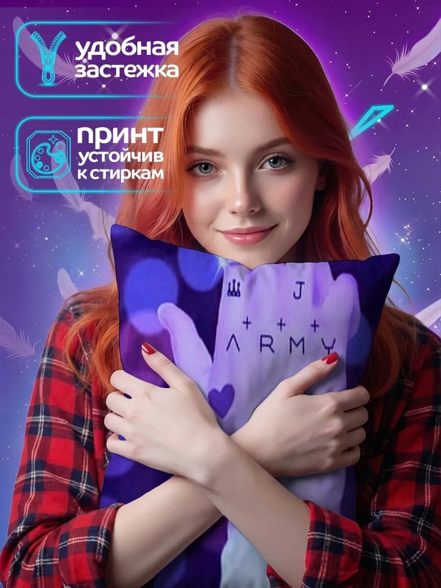 Подушка дакимакура Девушка с котом — фото 1